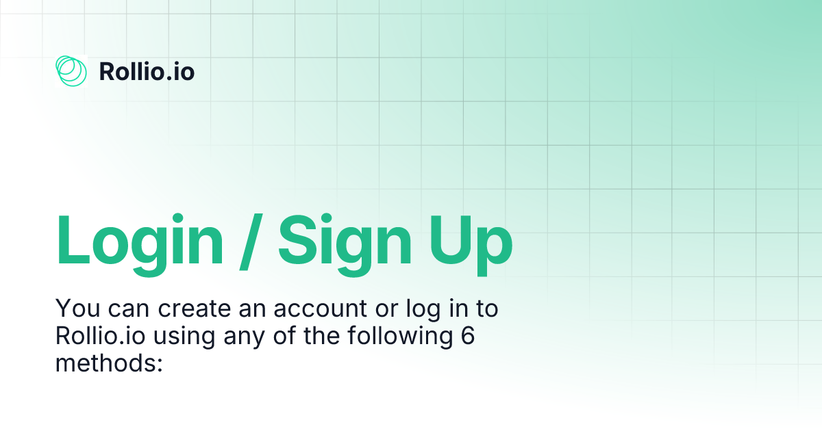 Login / Sign Up | Rollio.io